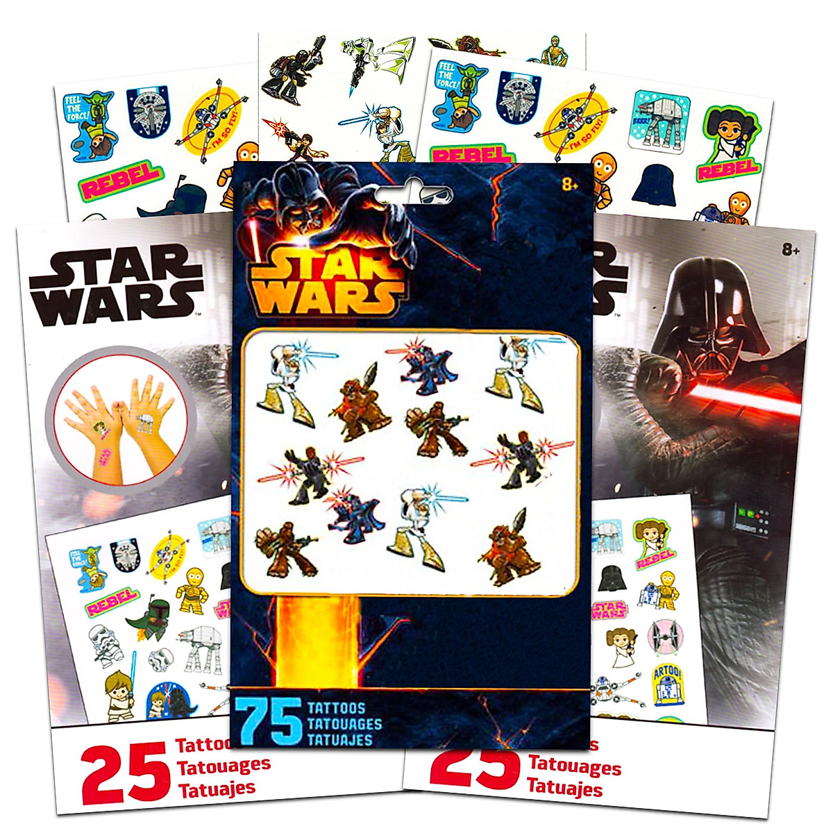 Star Wars Temporary Tattoos Ultimate Party Favors Set ~ Bundle Includes Over 100 Star Wars Tattoos From Episodes 1-9 (Star Wars Parts Supplies)