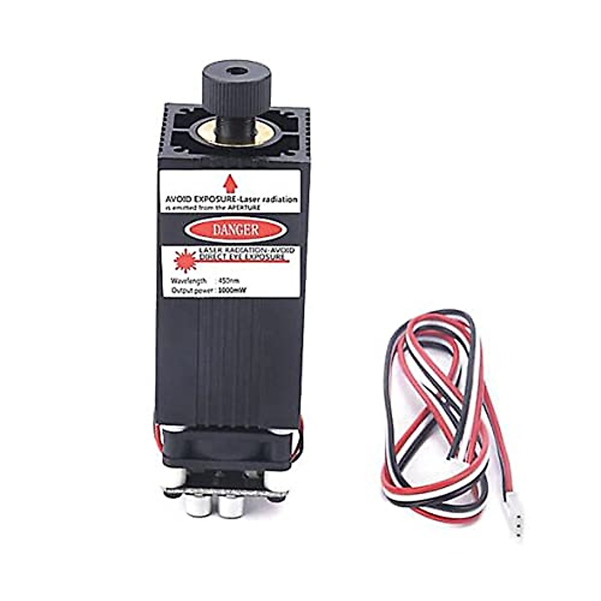 CNCTOPBAOS 1W Engraving Module Focusable Engraving Blue Violet Light Adjustable Focus TTL 450nm 1000mW for CNC 3018 Pro 1610 Pro Mini Desktop Engraver Machine DIY Wood Paper Leather (1W)