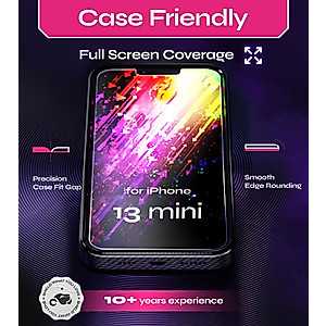 Defenslim Screen Protector compatible with iPhone 13 mini (2Pack), Easy Auto-Align Install Kit, 5.4" Tempered Glass, 9H Hardness, Ultra HD Clear, Case Friendly, EasyShield