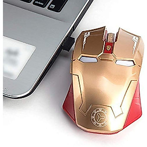 Wireless Mouse, 2.4GHz with USB Receiver, 1200 DPI Portable Optical Computer Mouse for Laptop, PC, Desktop, 5 Buttons - Gold