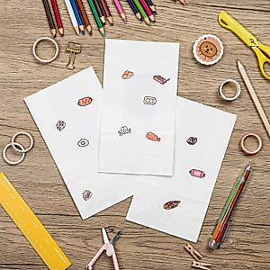 Moretoes 150pcs White Paper Bags, 2lb Paper Bags, Small Paper Bags White Lunch Bags White Paper Lunch Bags 4.3" x 2.5" x 7.9"