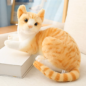 GUDVES Orange Tabby Cat Stuffed Animal Baby Stuffed Animal Cat Stuffed Animal Plush Toy Orange Shorthair Cat 12 Inch (Orange B)
