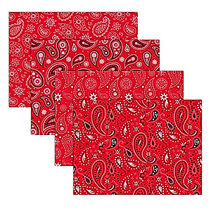 Red Bandana Wrapping Paper Set - 8 Sheets Western Party Gift Wrapping Paper 2 Design Cowboy Party Wrapping Paper for Western Cowboy Themed Party, Paisley Cowgirl Farm Party Decoration 20'' x 27''