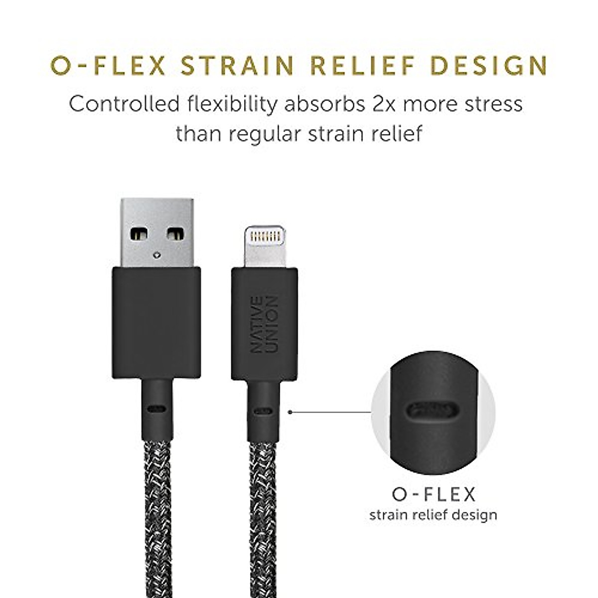 Native Union Belt Cable USB-A to Lightning - 4ft Ultra-Strong Reinforced [MFi Certified] Durable Charging Cable with Leather Strap Compatible with iPhone 14, iPhone 13, iPhone 12 and Earlier (Cosmos)