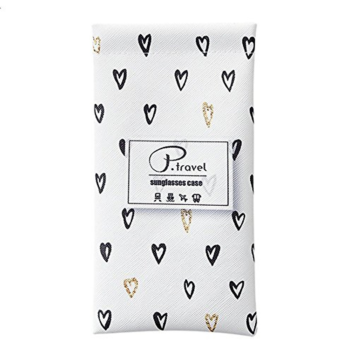 2PCS Portable Eyeglass Pouch Sunglass Goggles Case for Woman with Cleaning Cloth