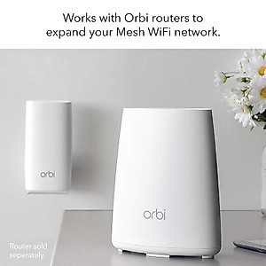 NETGEAR Orbi Wall-Plug Whole Home Mesh WiFi Satellite Extender - works with your Orbi router to add 1,500 sq. feet of coverage at speeds up to 2.2 Gbps, AC2200 (RBW30)