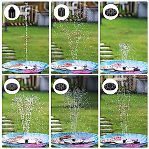 AISITIN 2.8W Solar Fountain Pump for Water Feature with 3.9ft Cord, Solar Bird Bath Fountain with 6 Nozzles, Solar Powered Water Fountain for Bird Bath, Garden, Ponds Fish Tank and Outdoor