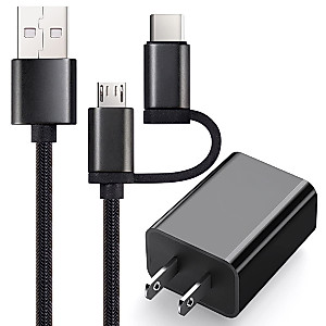 Charger Power Adapter for Sony Headphone WH-1000XM4 WH-1000XM3 WH-XB910N XB900N WH-CH710N H910N XB700 CH510 Headphones Charging Cable Cord (2 in 1 Type C & Micro)
