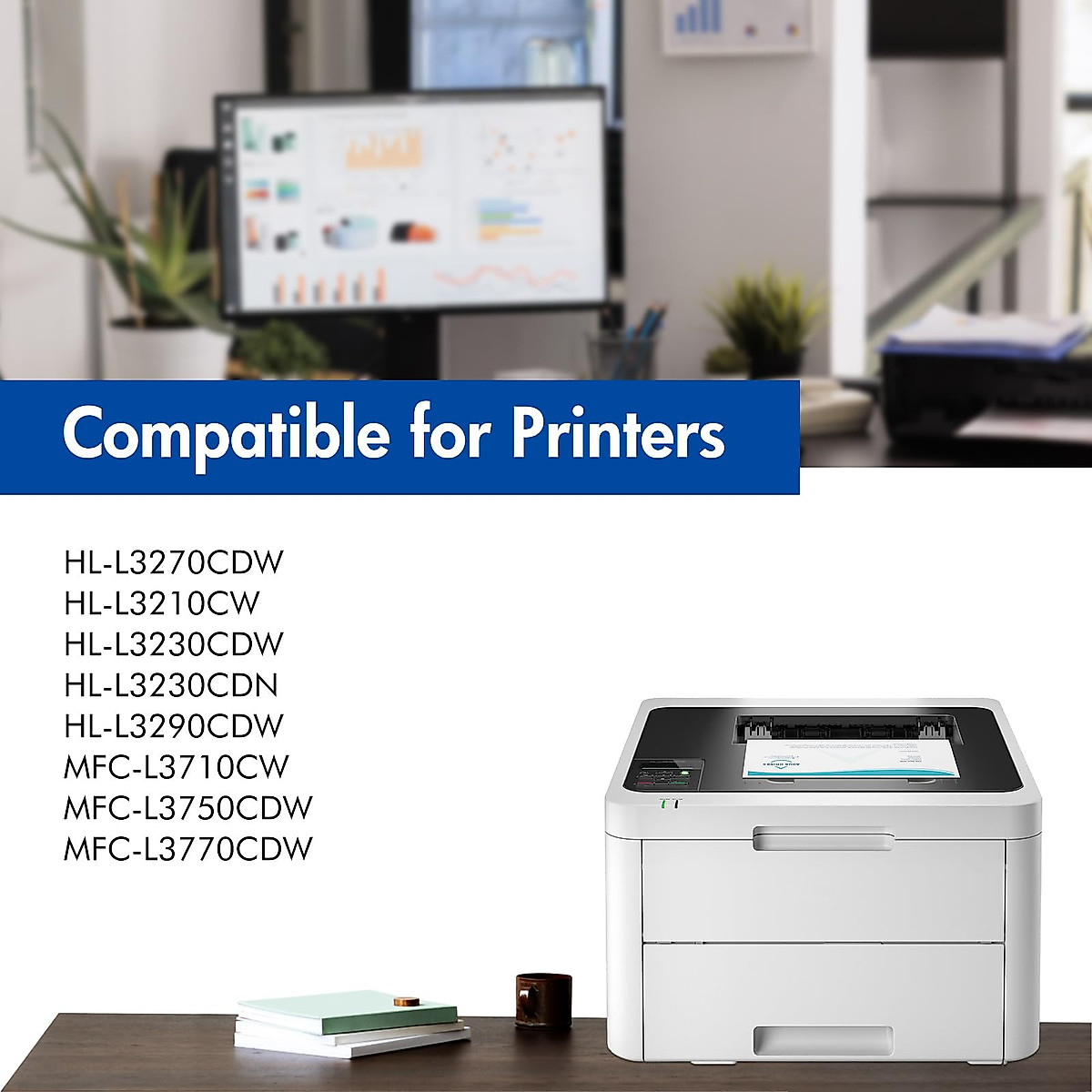 TN-223BK/C/M/Y Toner Cartridges 4 Pack: Compatible for Brother TN223 TN-223 TN 223 TN227 Replacement for HL-L3270CDW HL-L3290CDW HL-L3210CW HL-L3230CDW MFC-L3710CW MFC-L3750CDW MFC-L3770CDW Printer