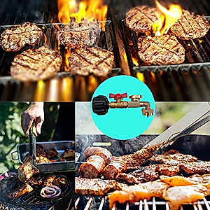 HHXS Qcc1 Propane Refill Elbow Adapter with Propane Tank Gauge,Refill Pressure Fitting Adapter for Camping Grill 1Lb Bottle Tank Refilled Gas from 5~40 LbS