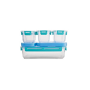 Rubbermaid LunchBlox Leak-Proof Entree Lunch Container Kit, Large, Blue