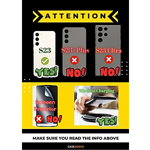 CaseBorne V Designed for Samsung Galaxy S23 5G Case (Formerly ArmadilloTek), Full-Body Multi-Layer Rugged Kickstand Protective Case Screenless- Black