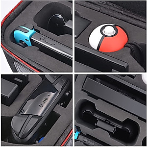 Retear Switch Case Compatible with Nintendo Switch/Switch OLED Model 2021, Portable Hard Shell Protective Travel Storage Bag for Switch Console Pro Controller Accessories Black