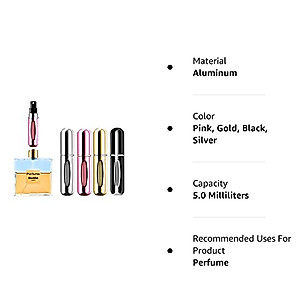Yamadura Portable Mini Refillable Perfume Atomizer Bottle Spray, Scent Pump Case for Travel (5ml, 4 Pack) 4