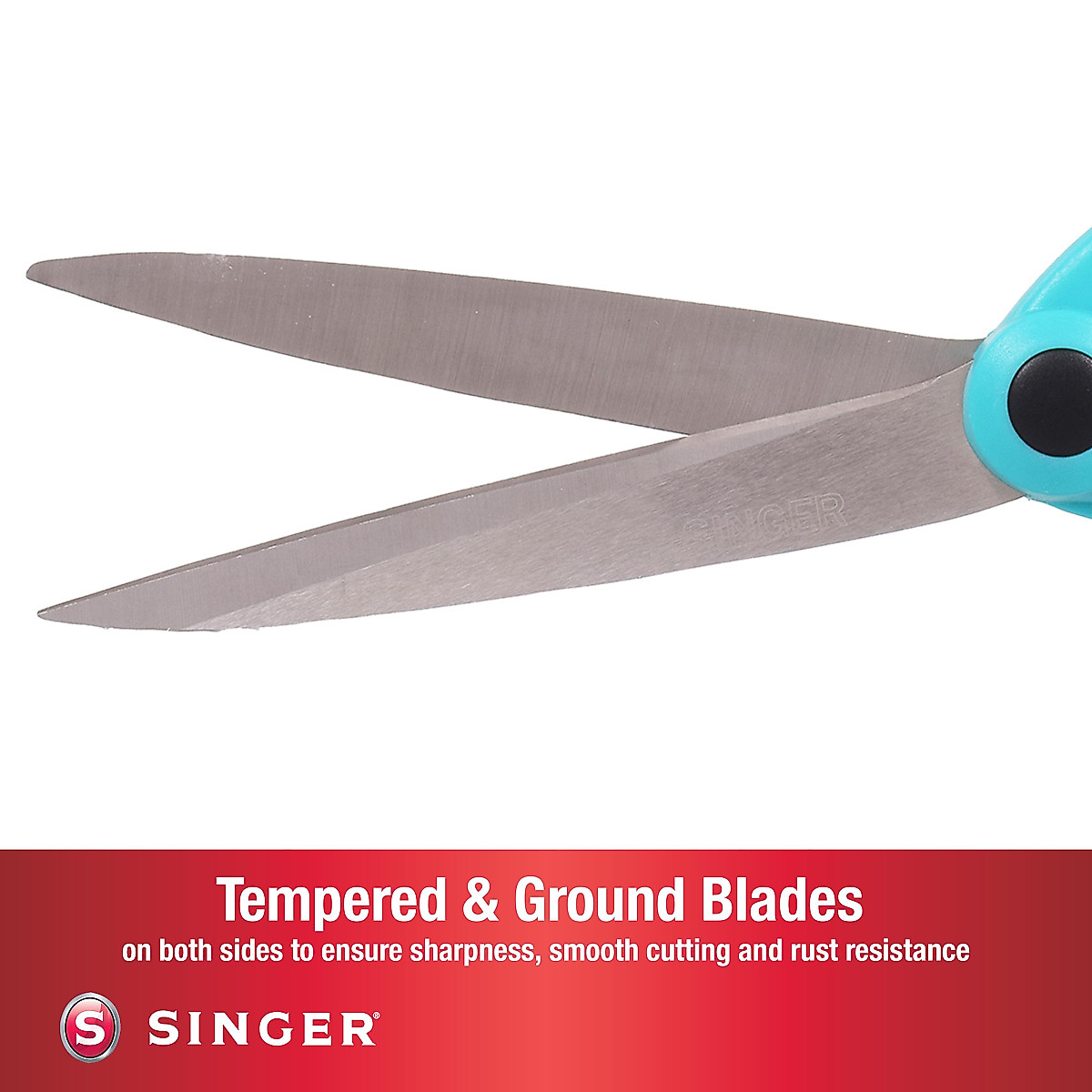 SINGER Professional Series Bent Scissors, 9 1/2", Teal