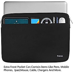 Laptop Case, Laptop Sleeve, 15.6 inch Laptop Bag Shockproof Protective Notebook Case with Accessory Pocket, Briefcase Carrying Laptop Cover for 15.6" HP, ASUS, Dell, Lenovo, Acer,Black