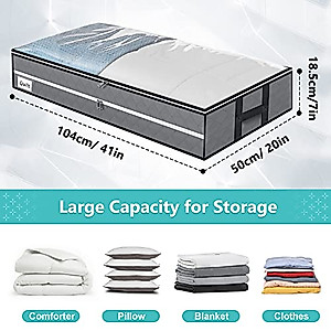 GARPROVM Under Bed Storage Bags, Organizer Container Clothes Storage Foldable Bags for Clothing, Sweaters, Comforter, Blanket, Pillows,Toys