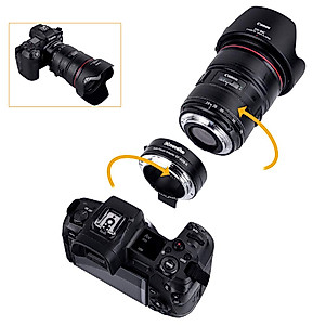 Commlite CM-EF-EOS R Lens Adapter, Electronic Auto-Focus EF to R Mount Adapter for Canon EF/EF-S Lens to EOS R, EOS RP, EOS R6, EOS R5 Series Mirrorless Cameras