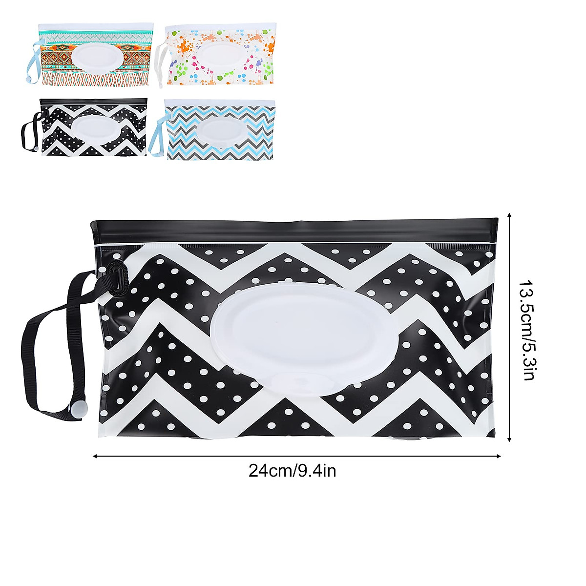 Portable Wet Wipe Pouch, Lanyard Suitable Size Refillable Wet Wipe Holder for Kitchens for Bathrooms for Baby Rooms