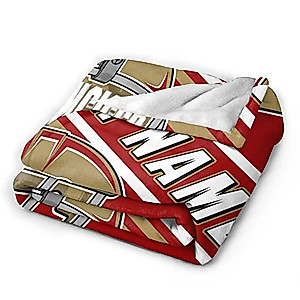 Yieking Custom Gifts for Men Football City Blanket for Bed Add Name and Number Throw Blankets, 40" x 50", 50" x 60", 60" x 80"