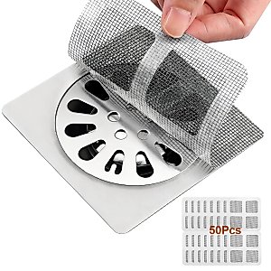 30Pcs Disposable Shower Drain Hair Catcher, Bathroom Drain Hair Catcher, Shower Drain Hair Catcher Mesh Stickers, Drain Mesh Cover, Drain Mesh Strainer Suitable for Bathroom, Bathtub, Kitchen