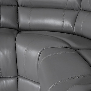 UR livingroom Modular Sectional Sofa PU Leather Manual Recliner Sofa Symmetrical Sectional Couches for Living Room Livingroom Furniture Sets, Grey