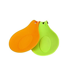 Cabilock 2pcs Spoon Spoon Rest Silicone Spoon Rest Stove Top Spoon Holder Spoon Rest Spoon Rest Kitchen Utensil Holder Durable Spoon Rest Spoon Rack Spoon Rack Large Almond
