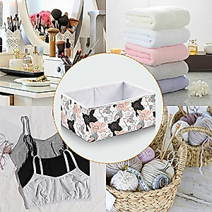 DOMIKING Pigs Branches Storage Bins for Gifts Foldable Cuboid Shelf Baskets with Sturdy Handle Nesting Baskets for Closet Shelves Bedroom