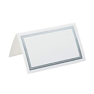 Silver Rimmed Place Cards - Party Supplies - Placecards And Holders - 50 Pieces