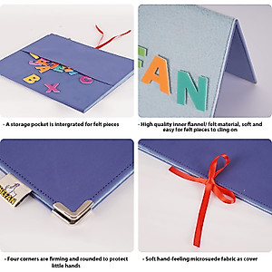 CHEFAN Foldable Felt Board for Toddlers FreeStanding Flannel Board for Kids as Learning Board for Preschool Classroom and Daycare | Use with Felt Set Felt Book as Story Telling Board | Blue Large