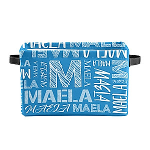 ZAACUSTOM Foldable Personalized Toy Box for Boys Girls with Name Waterproof Kids Custom Storage Bin Baskets Cube Boxes Organizer with Handles for Organizing Shelf Closet, 1 Pack