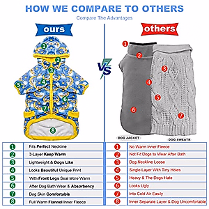 LovinPet Hoodies for Extra Large Dogs - Easy Wearing Cold Winter Dog Coats, Skin-Friendly Flannel Fabric Clothes for Dog, Dreamy Bear Prints Dog Clothes, Warm Dog Clothes for Large Dogs Breed,Large