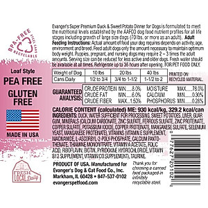 Super Premium Duck & Fresh Sweet Potato Dinner for Dogs 12.5 oz/12 pack