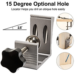 Pocket Hole Jig Kit Woodworking Punch Tool All-Matel Pocket Drill Hole Jig with Joint Angle Guide Tool