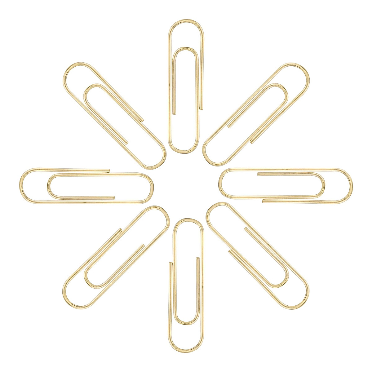 FUDAO FAMILY Paper Clips, 300-Count, Paperclips, Paper Clip, Gold Paper Clips, 1.1 Inch (28mm) Small Paper Clips