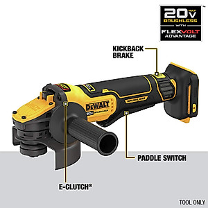 DEWALT FLEXVOLT ADVANTAGE 20V MAX* Angle Grinder, Paddle Switch, 4-1/2-Inch to 5-Inch, Tool Only (DCG416B)