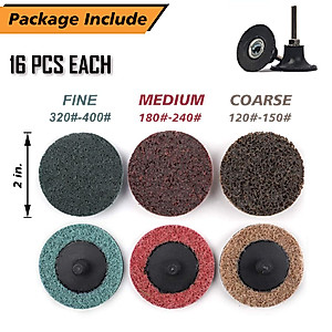Coceca 48pcs Sanding Disc 2 Inch Quick Change Discs for Die Grinder with 1/4'' Holder Surface Conditioning Disc
