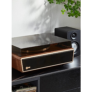Arkrocket Huygens High Fidelity Bluetooth Record Player with Built-in Speakers Belt Drive Vinyl Turntable with Moving Magnet Cartridge, Bluetooth Input Output and Aux-in (Huygens Walnut)