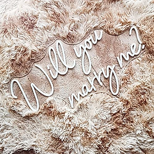 Will You Marry Me Neon Sign with Lights for Proposal Wedding Decorations，25.2 inches Large marry me sign for Engagement，Romantic Neon Sign Wall Art for Wife，Warm White