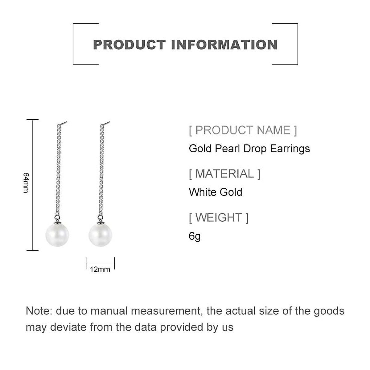 14K Gold Freshwater Cultured Pearl Dangle Earrings for Women,Long Chain Gold and Moissanite Drop Earrings,Fashion Jewelry Gift for Her (White Gold, 14K Gold)