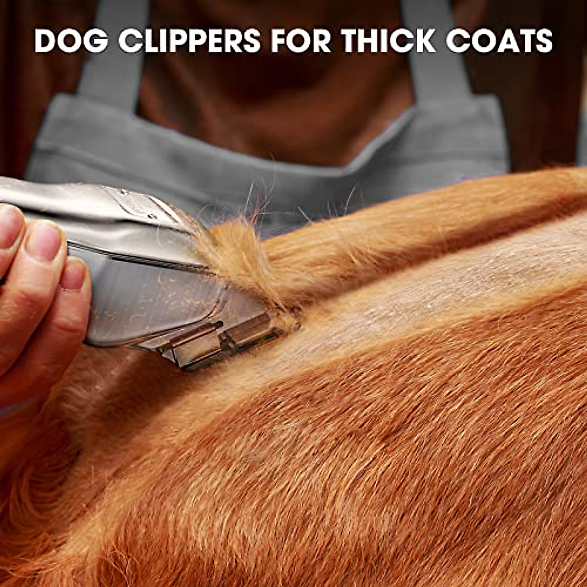 oneisall Dog Clippers for Grooming Professional Cordless Hair Shears Trimmers for Thick Coats,8 Guide Guards with Metal Blade for Dogs and Cats Animals