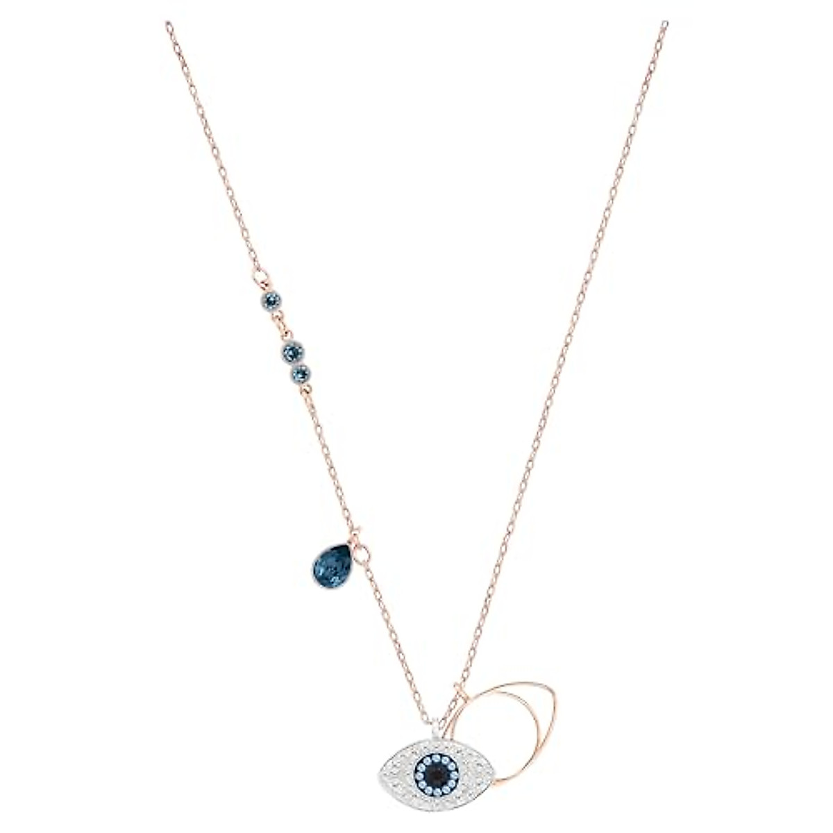 SWAROVSKI Women's Symbolica Evil Eye Pendant Necklace, Blue, Mixed Metal Finish