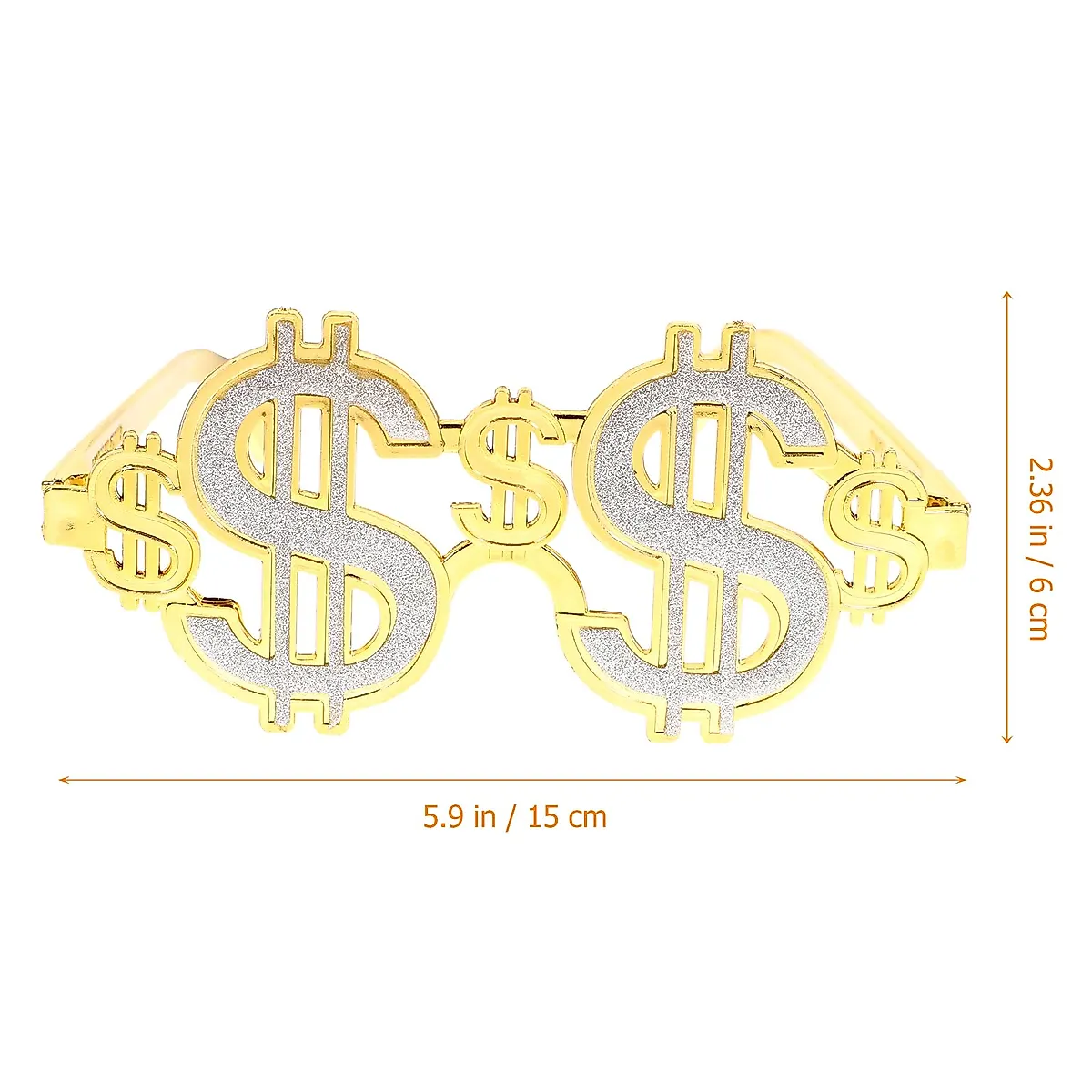 Amosfun Party Eyeglasses Sunglasses Funny Glasses for Costume Cosplay Photo Props Party Favor (Golden)