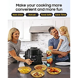 MOEASEii Air Fryer Disposable Paper Liner, 120 PCS Non-stick Airfryer Parchment Paper Liners for 4-8 Qt Air Fryer Accessories, Water-proof Oil-proof Baking Paper for Air Fryer, Oven