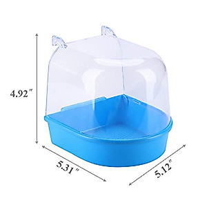 Parrot Bath Box Bird Cage Accessory Supplies Bathing Tub Bath for Parakeet Pet Brids Canary Budgies Parrot (Random Color)