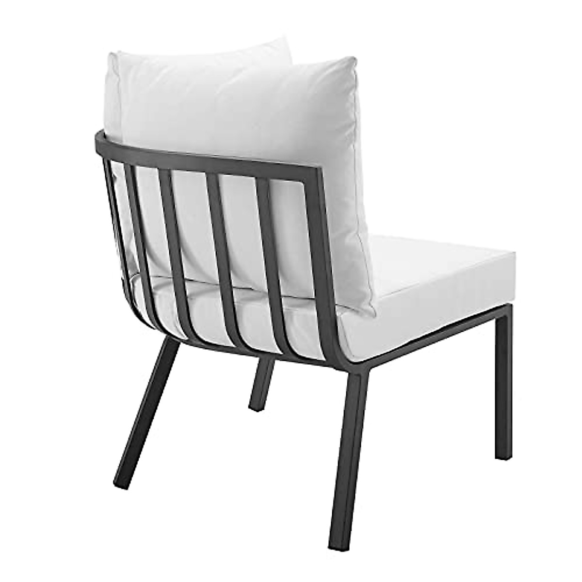 Modway Riverside Outdoor Furniture, Corner Chair, Gray White