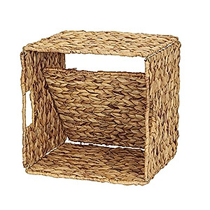 Household Essentials Wicker Open Storage Bin for Shelves, Natural