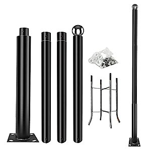 HYPERAZA Solar Street Light Pole 13.12ft Garden Light Pole Outdoor Heavy Metal Light Pole Field Light Pole Ranch Light Pole for Hanging Solar Heavy Duty Street Light with Ground Cage and Mounting Kit