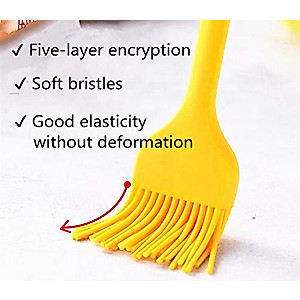 Silicone Basting Grill BBQ Sauce Baking Brush-Large Oil Brush-Perfect for Food,Marinating Meat,Steaks and Pastries(Yellow)