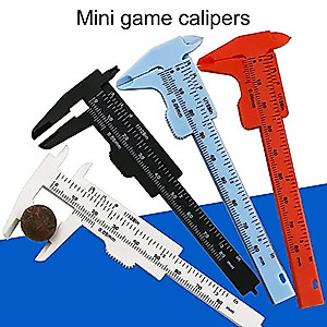 Qiningxia Portable Double Scale 80MM Plastic Eyebrow Measuring Vernier Caliper Caliper Ruler Plastic Permanent Makeup Measurement Tools, Black, Under 3 Inches